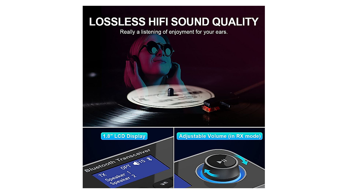 ifofo Bluetooth Transmitter Receiver: 3-in-1 Audio Adapter