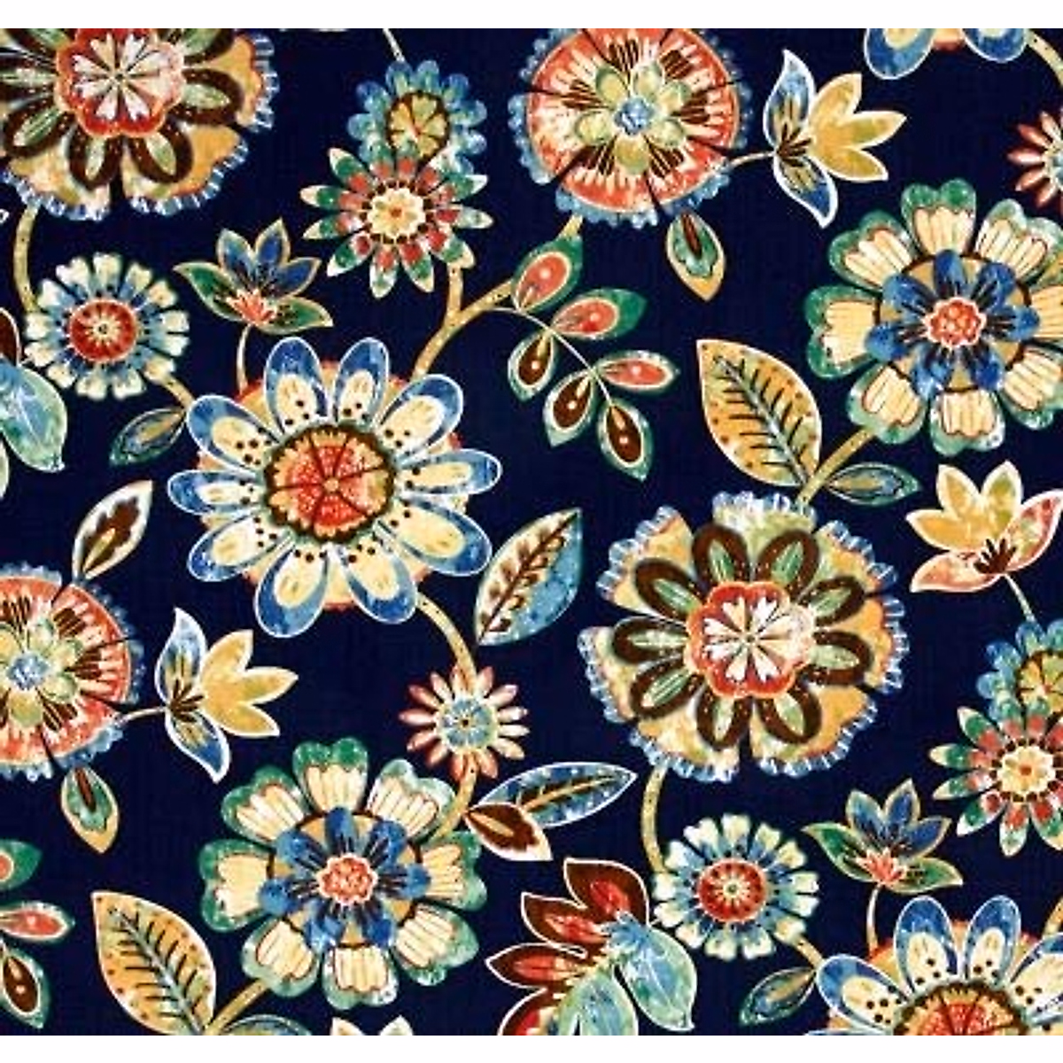 RSH Décor Indoor Outdoor 3 Piece Set - 1 Loveseat & 2 Wicker Tufted U - Shape Chair Cushions - Daelyn Navy Floral (41" x 19" & 19" x 19")