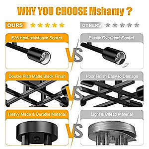 Mshamy - Modern Flush Mount Ceiling Light, Matte Black, 6 inch, E26 Base, 60 Watt Max, Ideal for Bedrooms, Dining Rooms, Entryways, Porches, Kitchens, Bathrooms