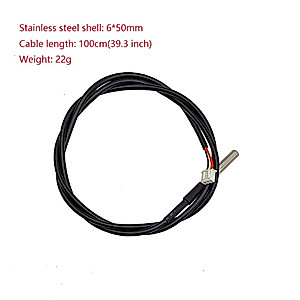 Haldzemo Waterproof 1M DS18B20 Temperature Sensor Digital Stainless Steel Tube Temp Probe 39.3" with XH2.54 Terminal Connector for Arduino (6 Pack)