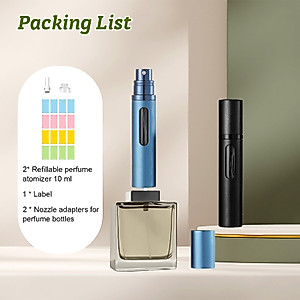 SixTmoon Perfume Atomizer Bottle, Portable Refillable Perfume Bottle Sprayer Leakproof, Travel Mini Size Cologne Sprayer for Men Women, 8ml (Black)