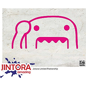 JINTORA Sticker - Decal - JDM - Die Cut - Window domo kun - 198x99 mm - JDM - Die Cut - Car - Truck - Bus - Window - Laptop - Coach - Rear Window - Pink