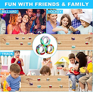 Pushmick 9 Pcs Finger Magnetic Rings Fidget Toys, Colorful Magnet Rings, Great Fidget Rings for Training Relieves Reducer Autism Anxiety.