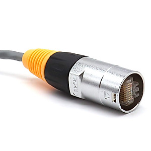 LOCHSOEL RJ45 Interface Waterproof sockets Connector,Right Angle Panel Mounting Shielded RJ45 IP65 Waterproof PCB Signal Panel Cat5/5e/6 8P8C Connector Ethernet LAN Cable Connector(2 Set/4 Pack)