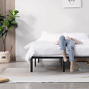 TATAGO 16 Inch Metal Platform Bed Frame with Anti-Collision Round Legs, 3500lbs Heavy Duty Mattress Foundation, Easy Assembly/Silent/Anti-Shake/Non-Slip/No Box Spring Needed, King