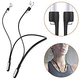 HALLEAST Compatible Earbuds Strap Silicone Band Wire Cable Connector Earphone Sports Neckband Replacement for Airpods Pro2/ Pro/3/2/1 (Black/White)