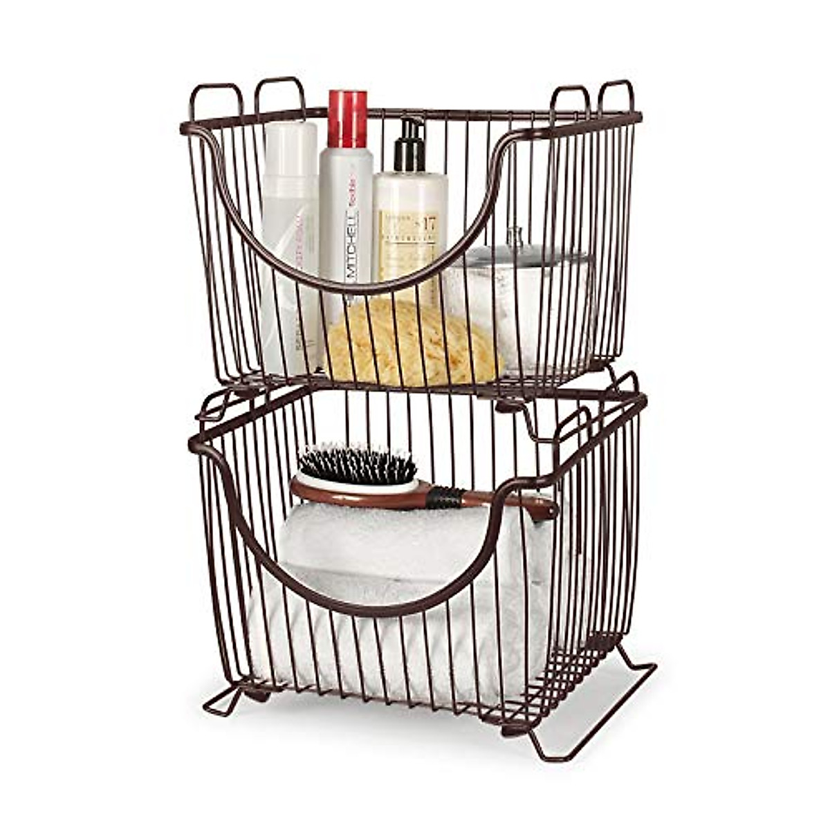 Spectrum Diversified Ashley Stackable Basket, Large, Bronze