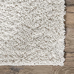 nuLOOM Marleen Contemporary Shag Area Rug, 8' Square, White
