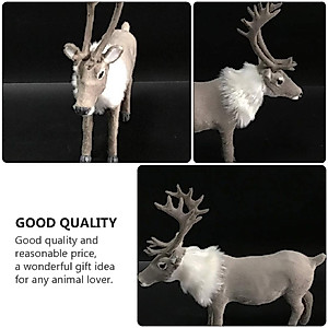 ABOOFAN Reindeer Figurine Christmas Desktop Decoration Tabletop Deer Ornaments Wild Animal Model for Holiday Winter Party Home Office Decor