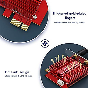 EDUP PCI-E WiFi 6 Network Card Bluetooth 5.2 Heat Sink 802.11AX 2.4Ghz/5.8Ghz Wireless PCIe Network Wi-Fi 6 Card PCI Express WiFi Adapters 6dBi Dual Band Antenna for Windows 11/10 64-bit