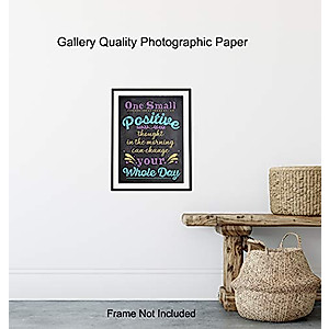 Positive Quotes Wall Decor Poster - Inspirational Uplifting Encouragement Gift for Women, Daughter, Best Friend, Teens, Girls - Motivational Self Improvement Art for Bathroom, Bedroom, Home Office