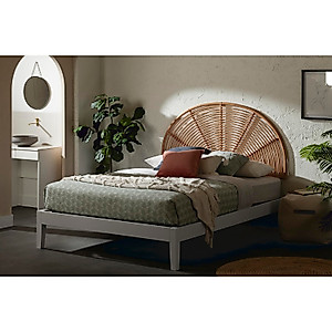 South Shore Hoya Rattan Wall-Mounted Headboard Rainbow, Full, Natural