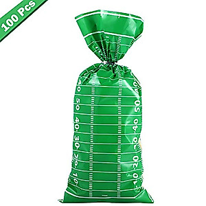 100 Pieces Football Party Favor Cellophane Goody Bags Heat Sealable Football Field Cookie Candy Bags with Silver Twist Ties for Football Party Supplies