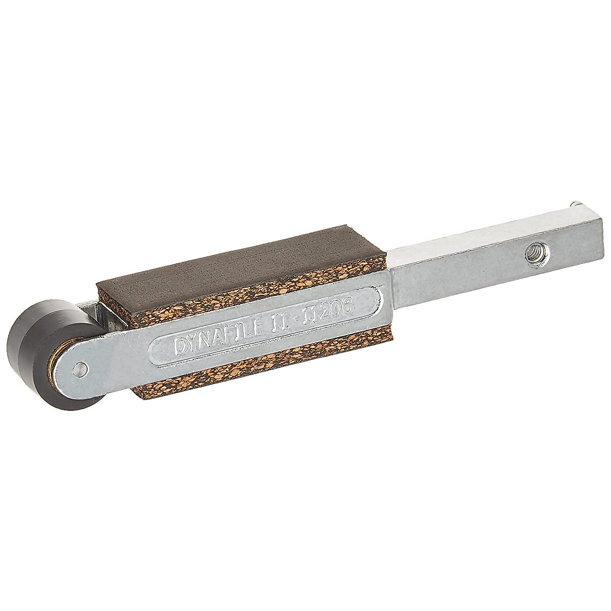 Dynabrade (11206) Contact Arm Assembly | 3/4" Diameter x 5/8" Wide, Rubber Wheel, with 3/4" (19 mm) Wide Platen | For 5/8" (16 mm) or 3/4" (19 mm) Wide x 18" (457 mm) Long Belts