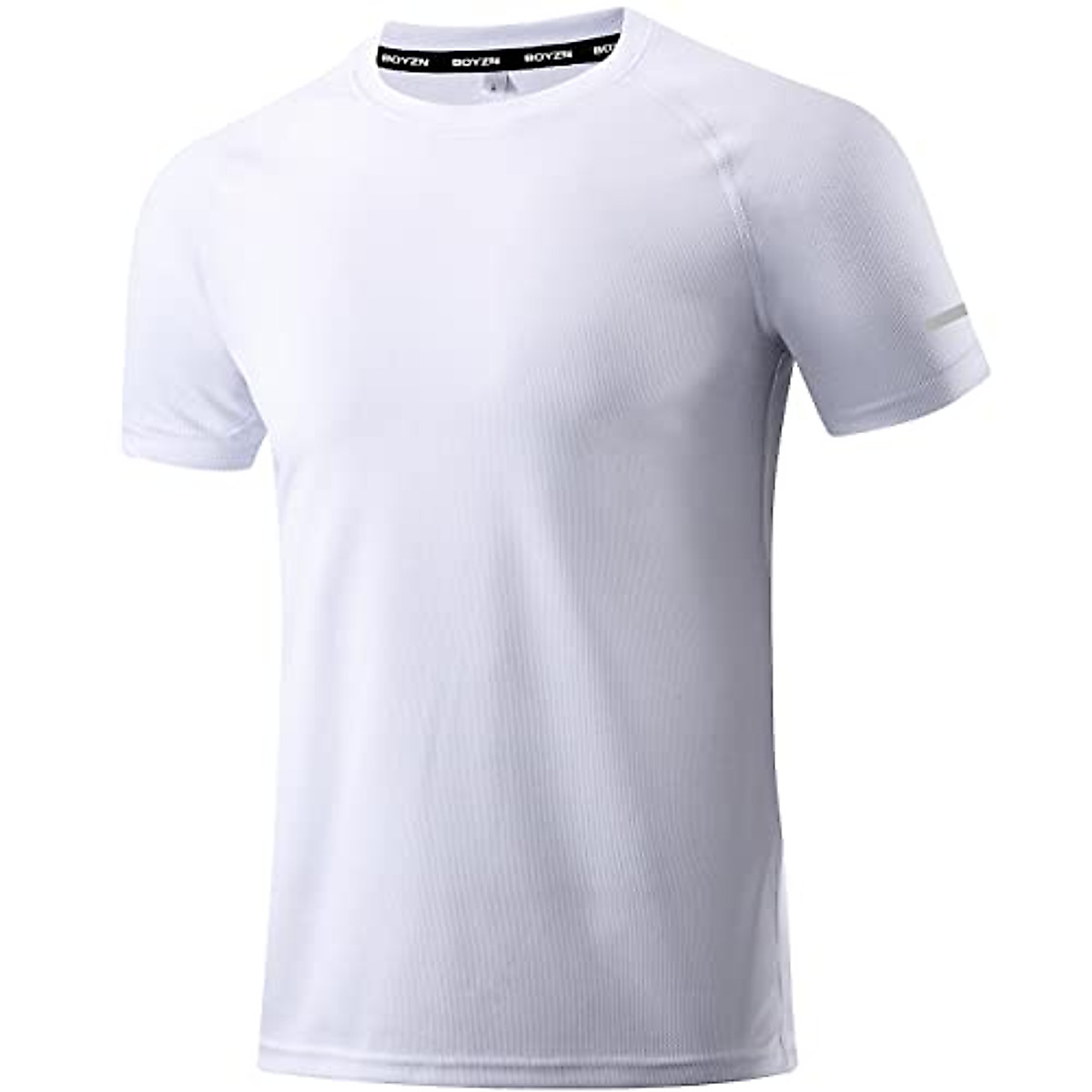 Men's Pack of 1 Workout Running Shirts, Dry Fit Moisture Wicking T-Shirts, Sports Gym Athletic Short Sleeve Shirts White S