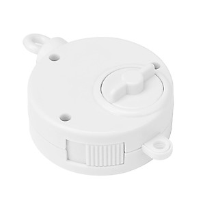 Baby Rotary Mobile Crib Bed Toy, Windup Clockwork Movement White Music Box with Rotating Hook