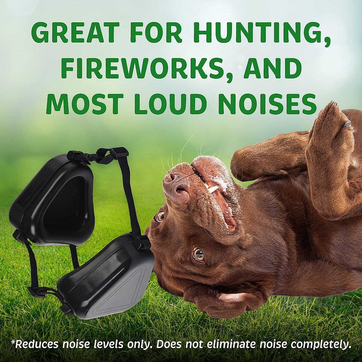 Evergreen Pet Supplies [2 Pack] Med/Large Dog Ear Muffs for Advanced Dog Hearing Protection - Fireworks Relief - Comfortable Dog Ear Protection for Hunting - Ear Covers for Dogs