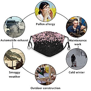 Fubido Landscape Fillter Cloth Face mask for women men,Waterfall Basalt Rocks Rural Park Nature Woods Photo Washable Reusable Windproof Mouth Anti Dust Double Protection Sky Blue Grey Green