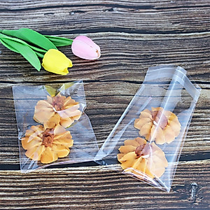 PigPotParty 4"x6" Cellophane Bags Self Adhesive, Small Cookie Bags with Seal, 100 Pcs Clear Plastic Treat Bags, Individual Cookie Bags, Perfect for Goodies, Party Favors, Snacks, Gift Wrapping