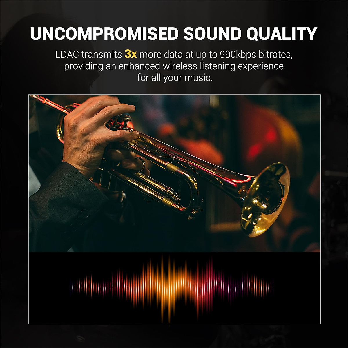 OneOdio Focus A5 Wireless Over-Ear Headphones, Hybrid Active Noise Cancelling, 75H Playtime, Hi-Res LDAC Wireless Audio, Bluetooth 5.4, Built-in Mic for Clear Calls, Low Latency Game Mode