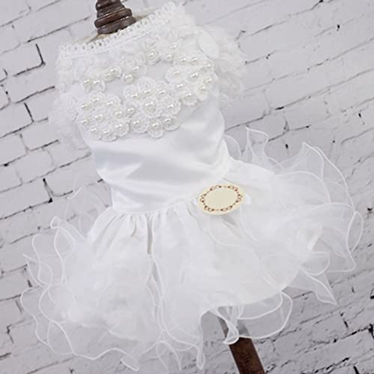 Pet Wedding Dress Round Neck Good Teddy Dog Lace Style Wedding Dress Pet Apparel Blue XL