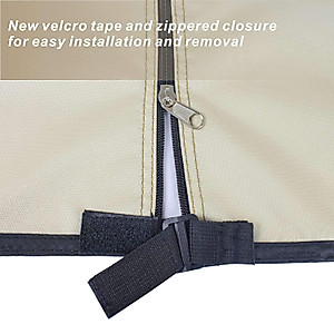 Porch Shield Patio Hanging Egg Chair Cover - 600D Waterproof Outdoor Double Seat Wicker Swing Egg Chair with Stand Protector, Light Tan & Khaki