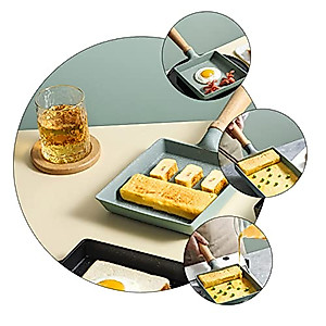 Cabilock 1pc frying pan outdoor cooking stove outdoor griddle washing machine pedestal japanese frying tamagoyaki egg pan Breakfast Pan Non-stick Pan Square Flat Pan Home Cooking Pan mini