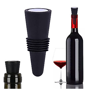 Wine Stoppers For Wine Bottles – 5 Vacuum Wine Corks for Wine Bottles and 1 Rubber Wine Sealer for Wine Bottles Best Wine Bottle Corks - in Gift Box