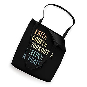 Eat(); Code(); Workout(); Sleep(); Repeat(); Tote Bag