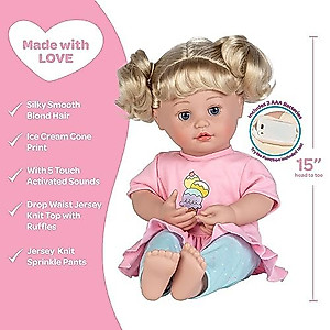 Adora My Cuddle & Coo Babies Collection, 15" Baby Doll with Sweet Powder Scent and 5 Touch Activated Sounds: She Cries, Coos, Giggles, Kisses Back & Says Momma Birthday Gift For Ages 3+ - Sweet Dreams