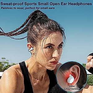 Mudtun Ear Clips Ear Buds Open Ear Bluetooth Headphones Bone Conduction Earbuds for Small Ear Canals, Clip on Earbuds Mini Light-Weight Open Ear Earbuds for Sports Running Cycling Workout, Blue