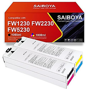 SAIBOYA Comcolor FW1230 FW-1230 Ink Cartridge (SG-7250 SG-7251 SG-7252 SG-7253) Replacement for Riso Comcolor FW1230 FW2230 FW5230 FW5231 FW5000 Printers,1000ML 4 Pack.