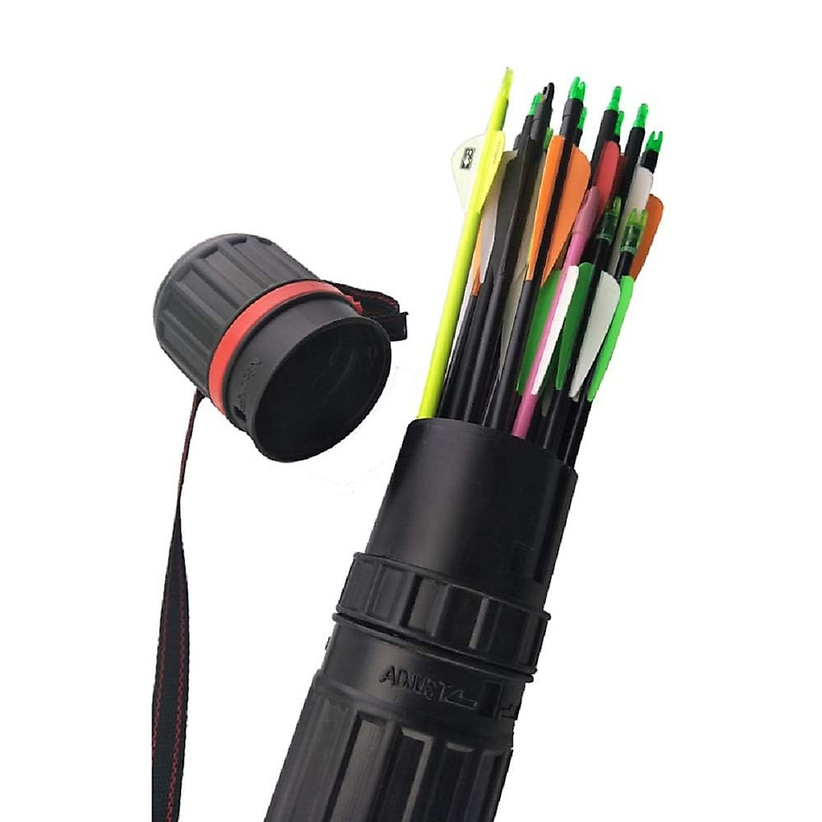 SHARROW 6/12pcs Archery Pure Carbon Arrows 30 inch Hunting Target Arrow 400 Spine Wood Grain Arrow Shaft GPI 7.5 with Turkey Feathers Arrow Quiver for Compound Bow Recurve Bow (Arrows+Quiver, 12pcs)