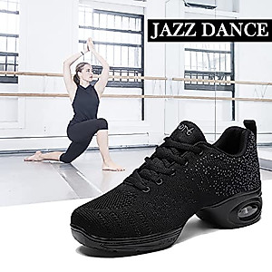Women's Jazz Shoes Lace-up Sneakers - Breathable Air Cushion Lady Split Sole Athletic Walking Dance Shoes Platform (Adult) Grey Fuschia 37