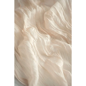 Ling's Moment 10Ft Ivory Table Runner Cheesecloth Beige Cream White Table Runner Gauze Semi-Sheer Tablecloth for Wedding Party Bridal Shower Boho Table Decor…