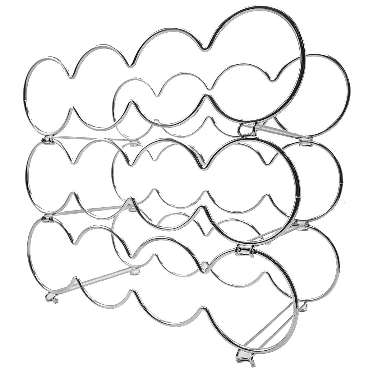 Sorbus® 3-Tier Stackable Wine Rack - Round Classic Style Wine Racks for Bottles - Perfect for Bar, Wine Cellar, Basement, Cabinet, Pantry, etc - Hold 12 Bottles, Metal (Round Silver)