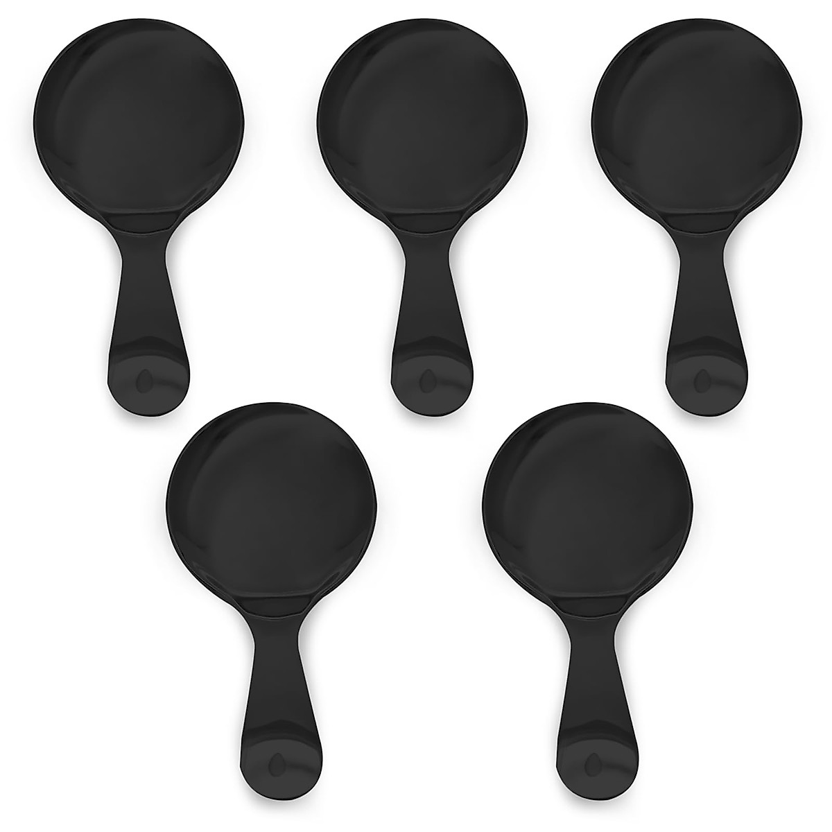Cionyce 5 Pack of Stainless Steel Mini Spoons - Ice Cream Spoon Short Handle, Perfect for Condiments, Desserts, Tea, Coffee - Black Spoons