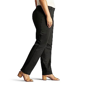 Lee Women's Plus Size Relaxed Fit All Day Straight Leg Pant, Black, 18W Medium