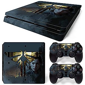 ZOOMHITSKINS PS4 Slim Skins, L.O.U.S Custom Design, Durable, Bubble-Free Goo-Free, Cover Set of 2 Controller Skins 1 Console Skin, Made in USA