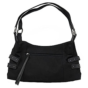 Harley-Davidson Women's Uno Stars Distressed Cotton Denim Satchel Purse - Black