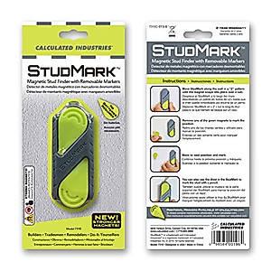 Calculated Industries 7310 StudMark Magnetic Stud Finder with 2 Removable Magnet Markers | Finds & Marks up to 3 Stud Locations | Updated 2020 More Powerful Rare Earth Magnets, No Batteries Needed