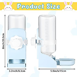 2 Pcs Water Bottle Blue No Drip Water Feeder 17oz Water Dispenser Hanging Water Fountain Automatic Dispenser Pet Cage Water Feeder for Bunny Ferret Hamster Guinea Pig Small Animal