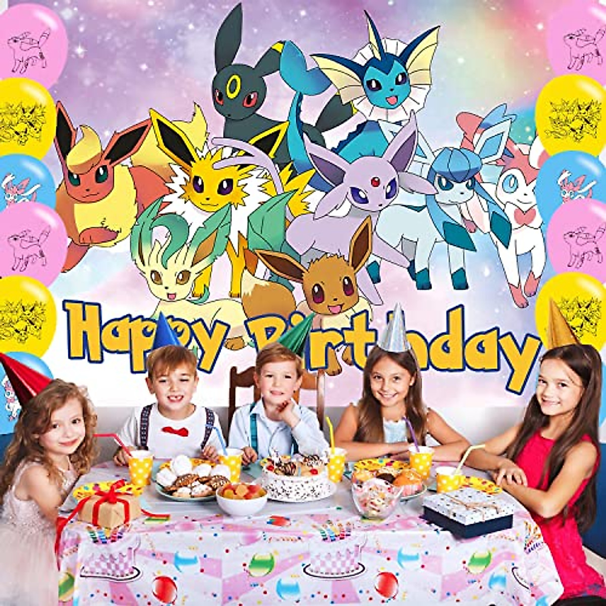 Aesthetic Evolutions Birthday Party Decoration,Aesthetic Evolutions Party Photo Background 5 x 3 FT and 18 Pcs Balloon