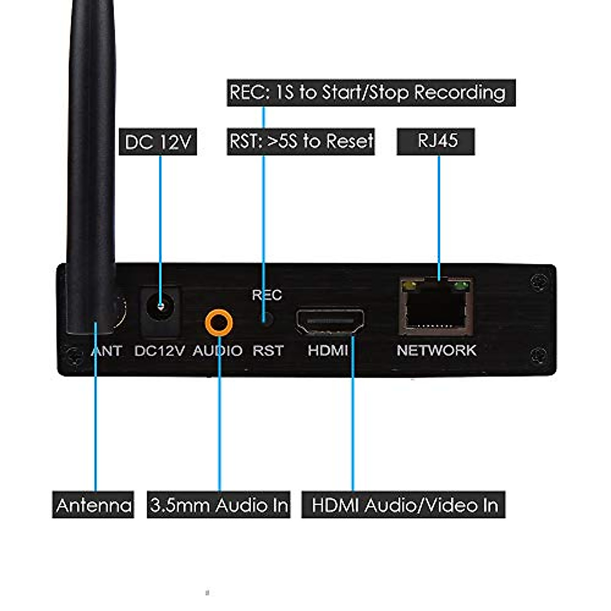 EXVIST H.265 1080P WiFi HDMI Video Encoder W/SD Card Slot Max. 128G DDNS HTTP RTMP RTSP TS UDP Compatible with ONV/HK Private Protool for IPTV Live Streaming to YouTube Facebook Vimeo