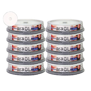 Smart Buy 100 Pack Bd-r Dl Printable White Inkjet 50gb 6X Blu-ray Double Layer Recordable Disc Blank Data Video Media 100-discs Spindle