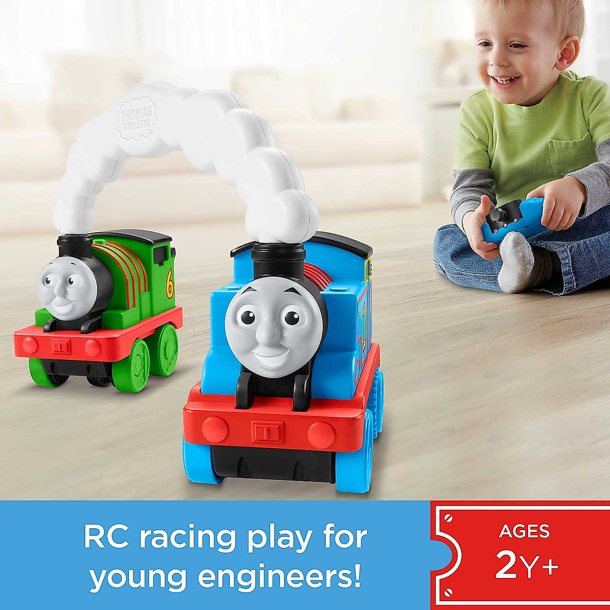 Thomas & Friends Toddler Toy Trains Race & Chase RC, Remote Controlled Thomas & Percy Engines for Preschool Racing Play Kids Ages 2+ Years