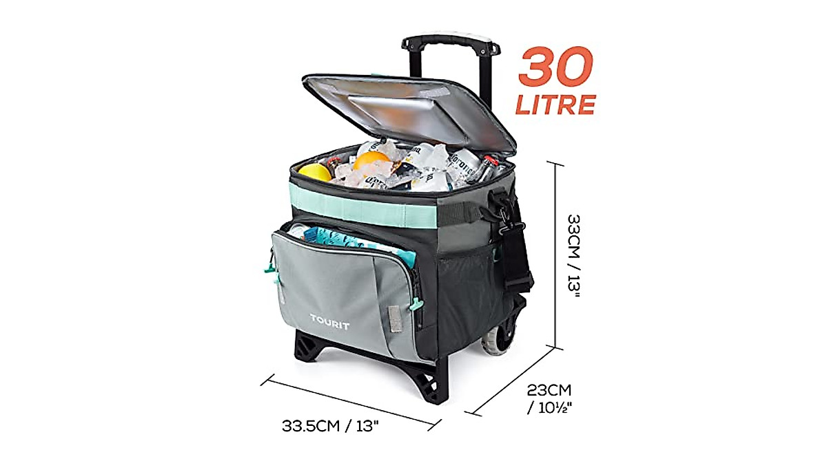 TOURIT 50-Can Rolling Cooler - Leakproof & Insulated