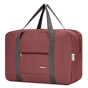 For Spirit Airlines Personal Item Bag 18x14x8 Foldable Travel Duffel Bag Tote Carry on Luggage Duffle Weekender Overnight for Women and Men (1112 Thick Series Jujube Red)