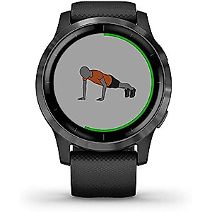 Garmin vívoactive 4, GPS Smartwatch, Features Music, Body Energy Monitoring, Animated Workouts and More, Black, with Kwalicable Cleaning Cloth