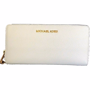 Michael Kors Jet Set Travel Large Travel Leather Continental Wallet (Light Cream)